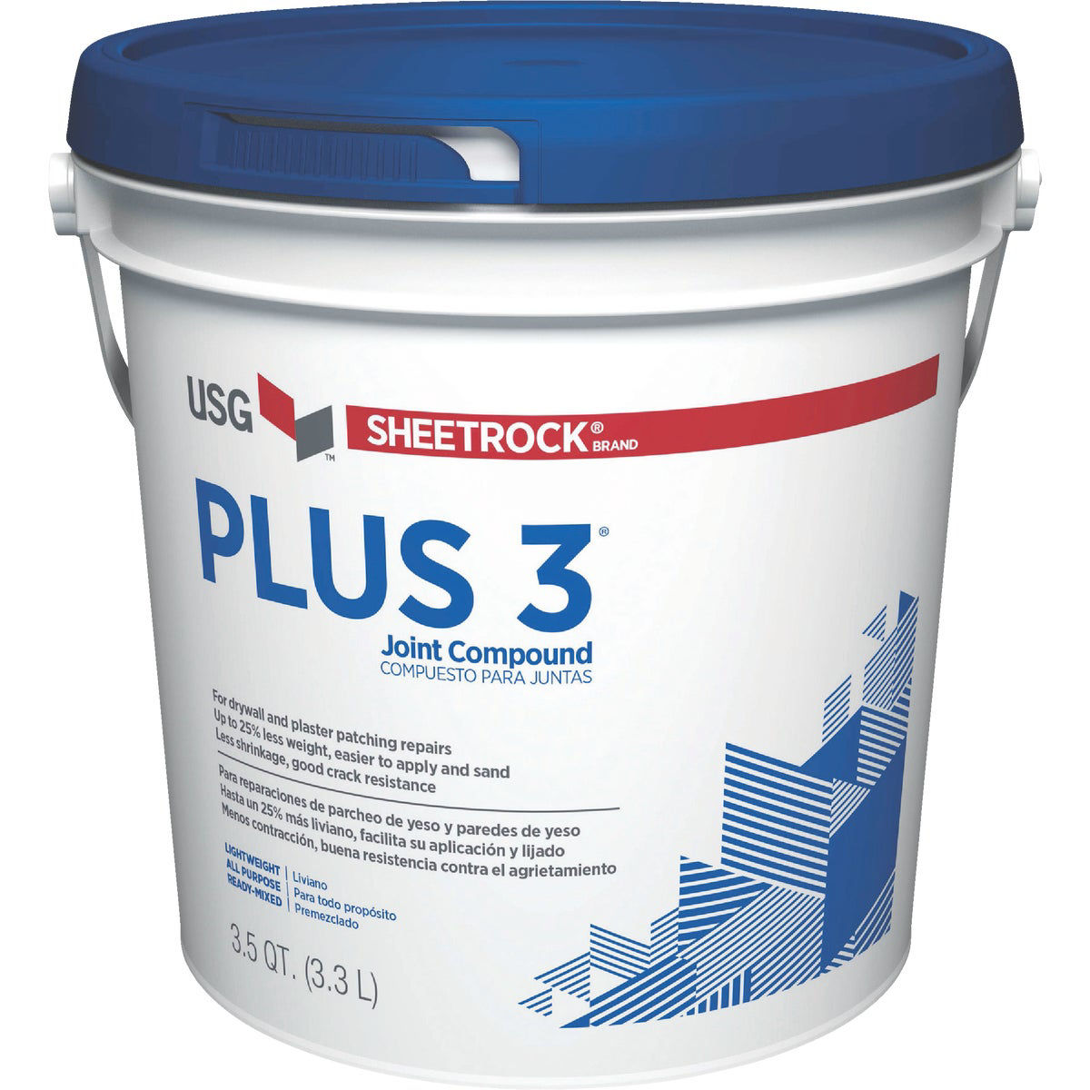 Sheetrock Plus 3 Pre-Mixed 3.5 Qt. Lightweight All-Purpose Drywall ...