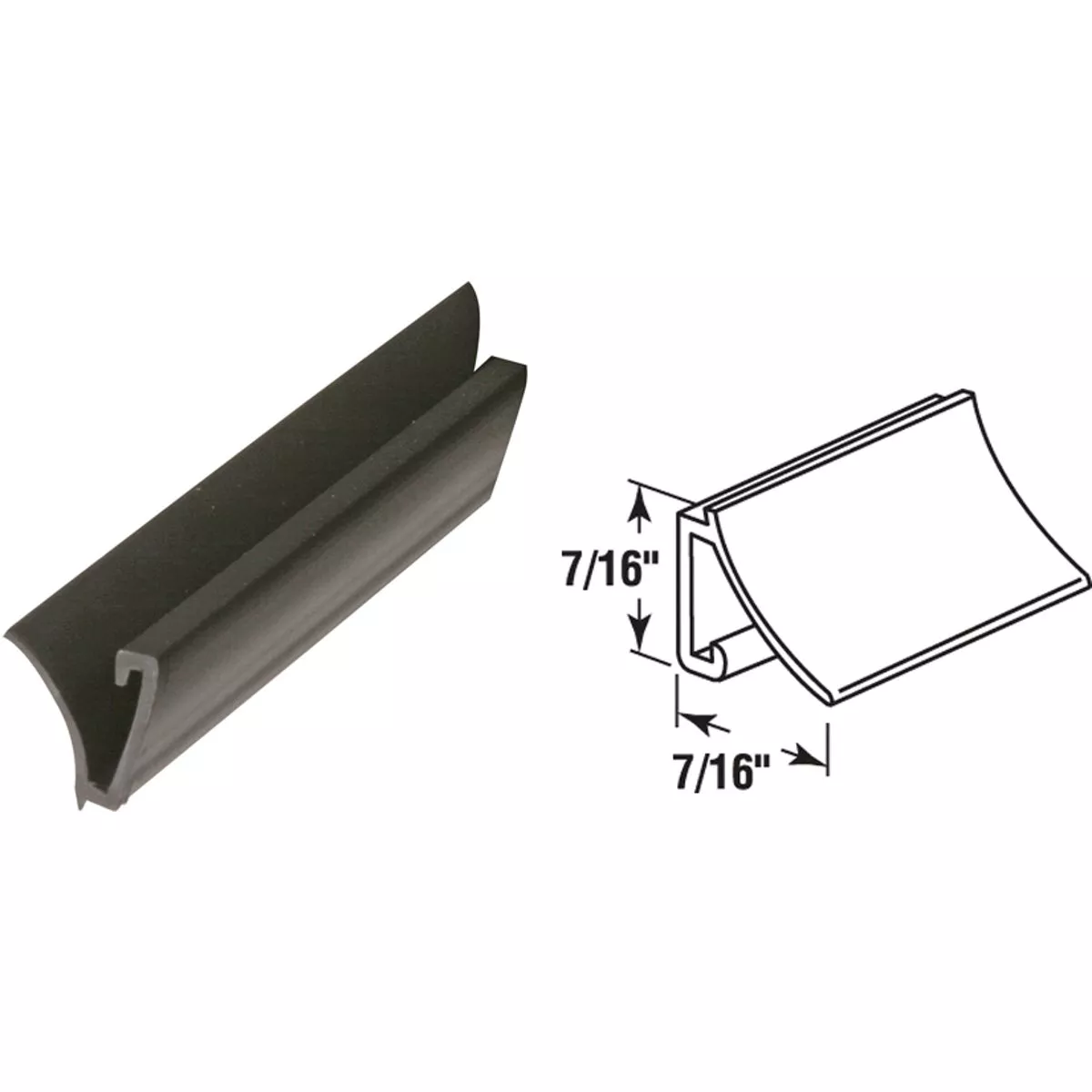 Prime-Line Make-2-Fit 7/16 In. x 72 In. Black Snap-In Rigid Vinyl Glass ...