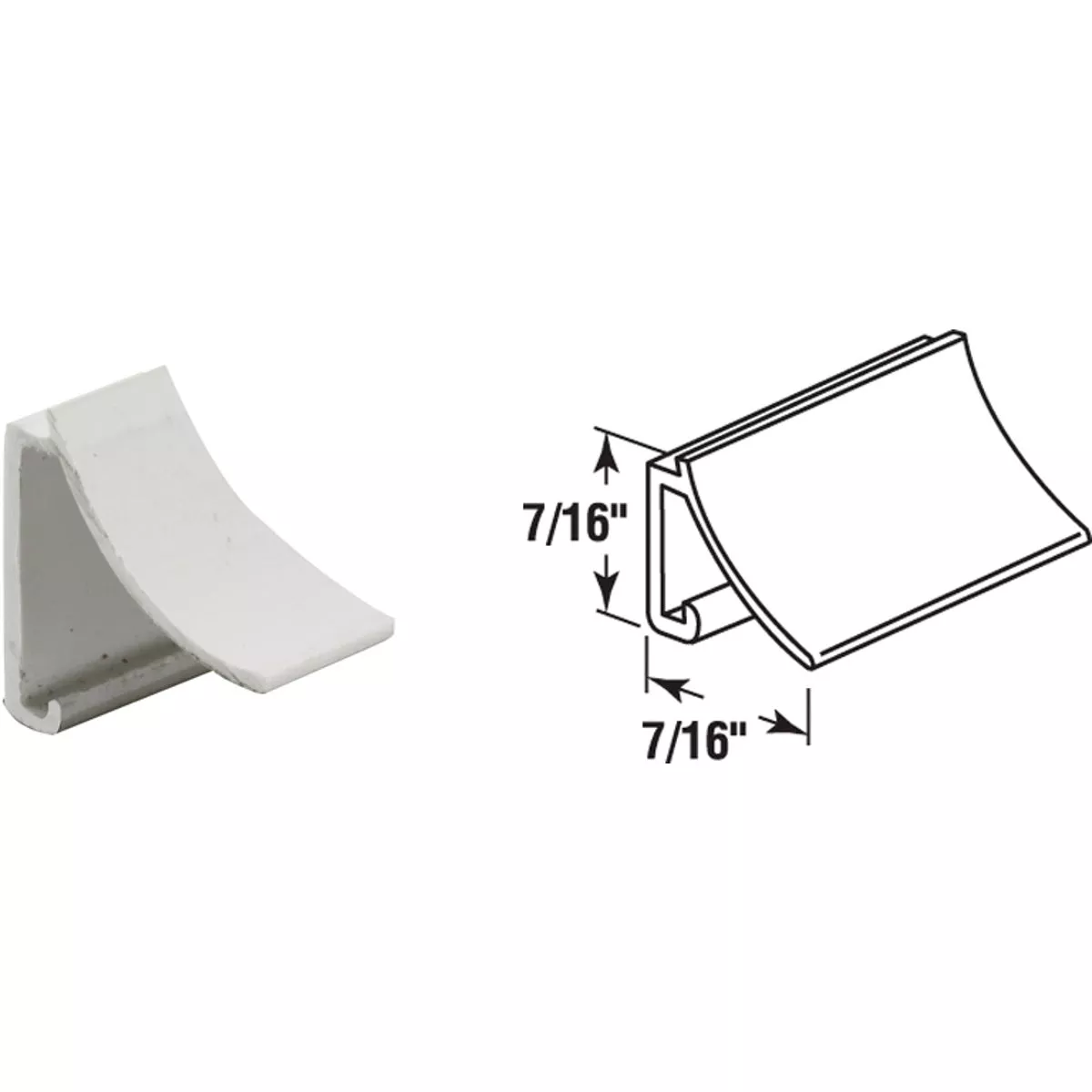 Prime-Line Make-2-Fit 72 In. White Snap-In Rigid Vinyl Glass Spline ...
