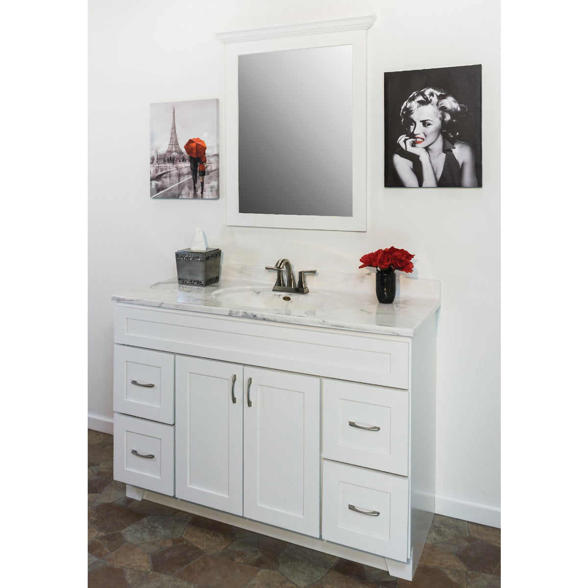 CraftMark Shaker Retreat White 48 In. W x 34 In. H x 21 In. D Vanity ...