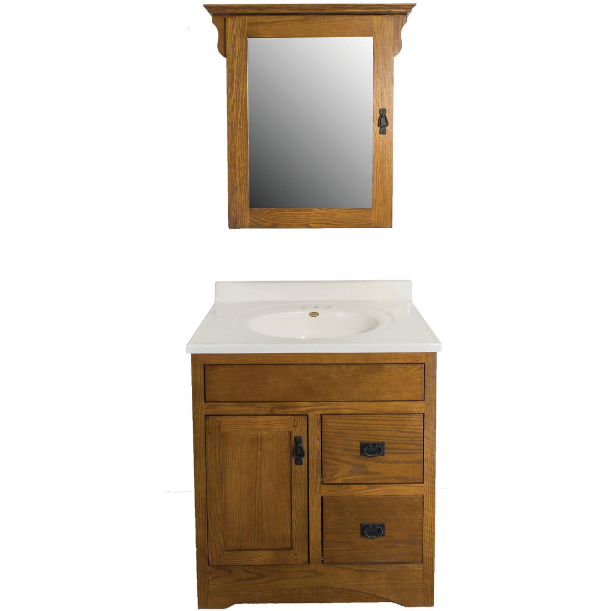 CraftMark Craftsmen Estate Oak 30 In. W x 34 In. H x 21 In. D Vanity ...
