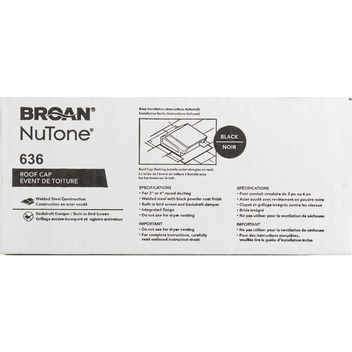 Broan-Nutone 3 In. or 4 In. Black Steel Roof Vent Cap | Do it Best