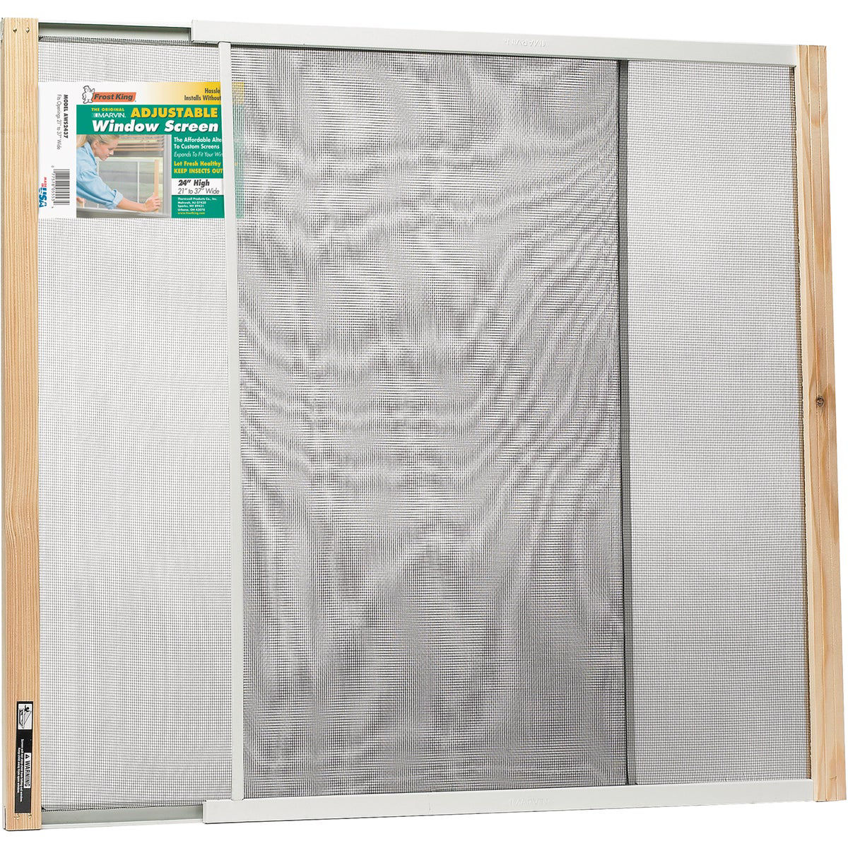 W.B. Marvin 24 In. x 21-37 In. Adjustable Window Screens by Frost King ...
