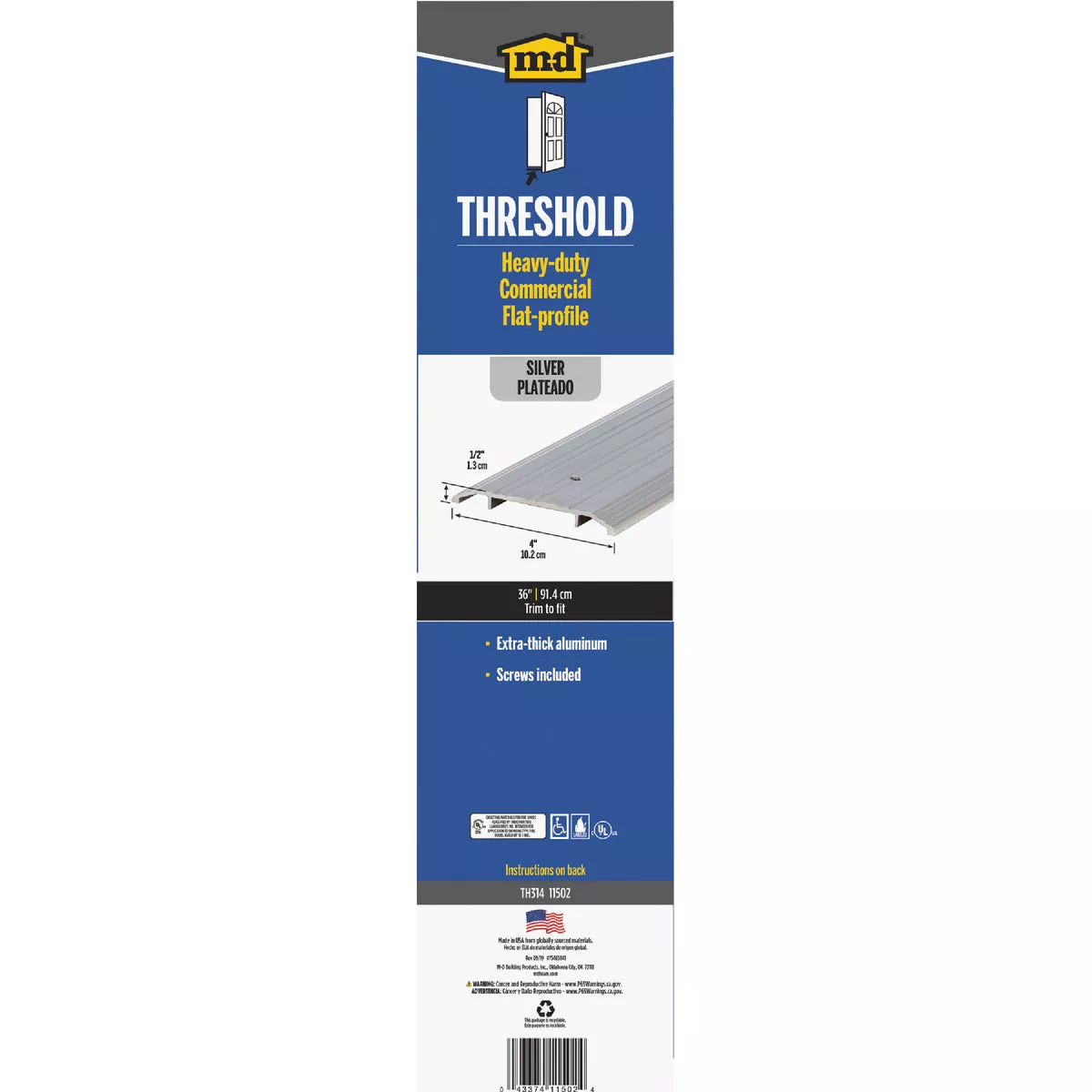 M-D Building Products 4 In. x 1/2 In. x 36 In. Silver Aluminum Heavy ...