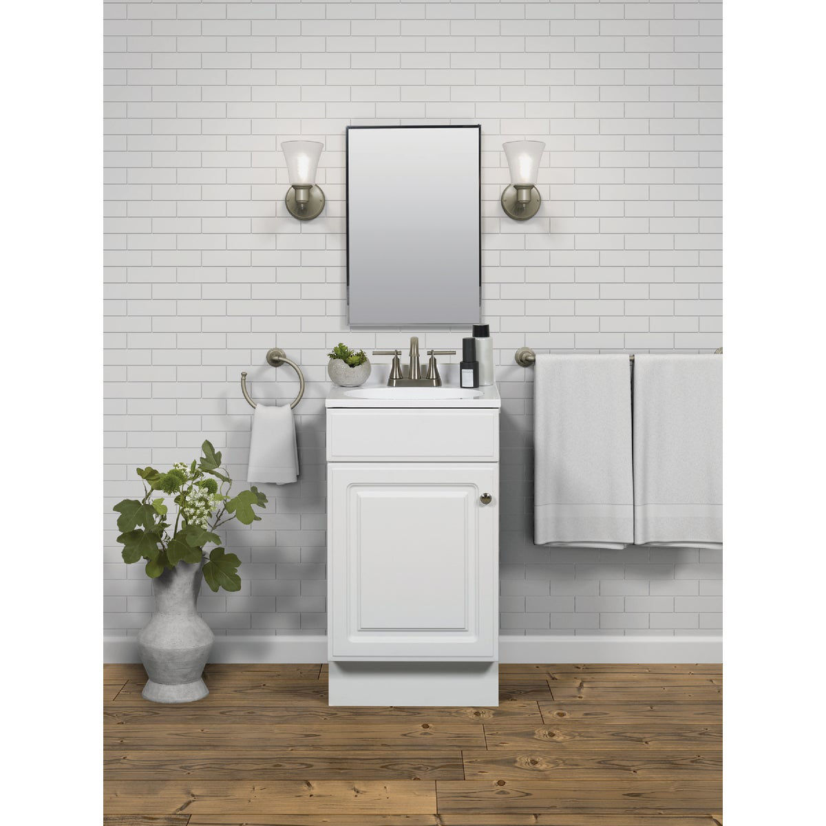 Zenith Zenna Home White 18 In. W x 35 In. H x 16 In. D Vanity with ...