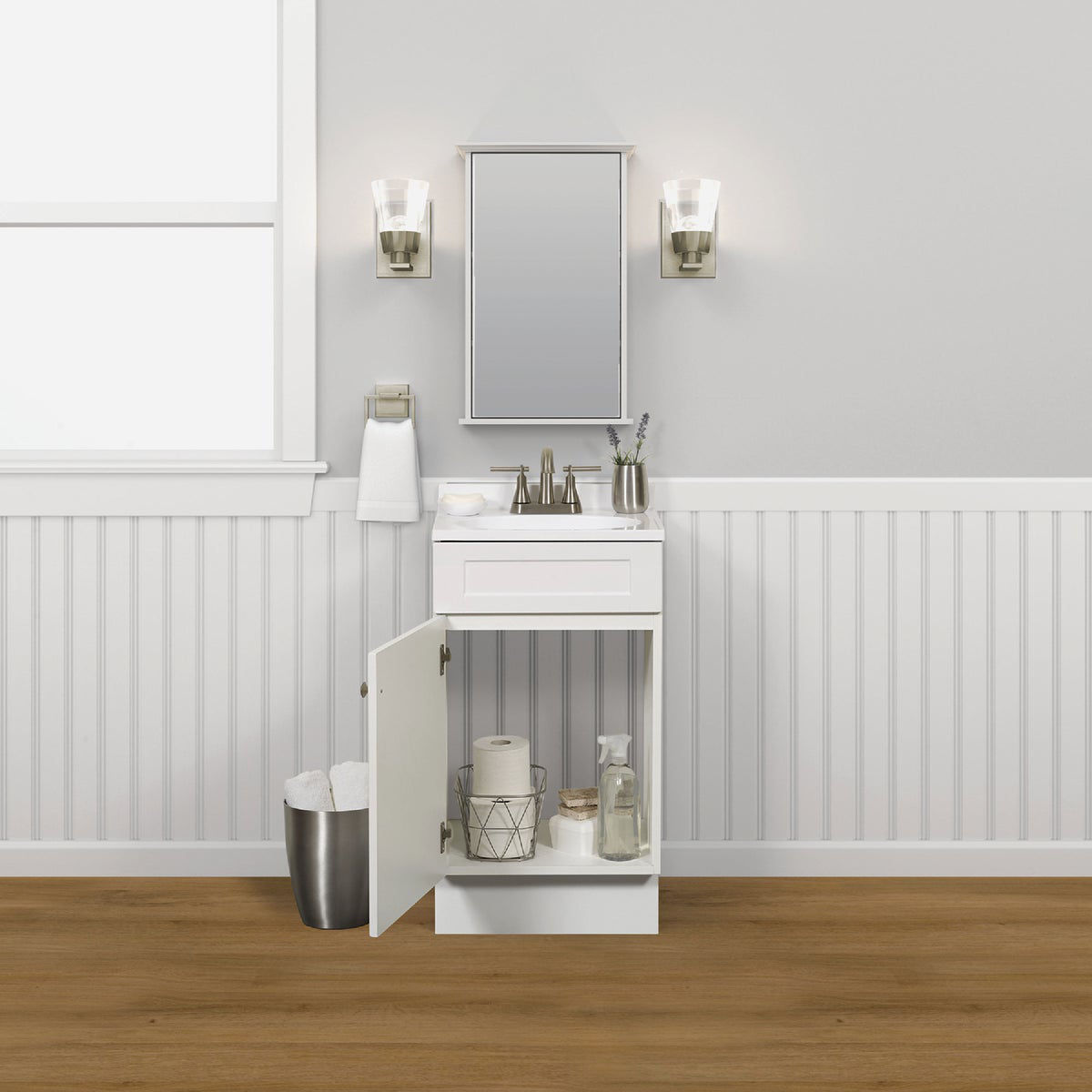 Zenith Zenna Home White 18 In. W x 35 In. H x 16 In. D Vanity with ...