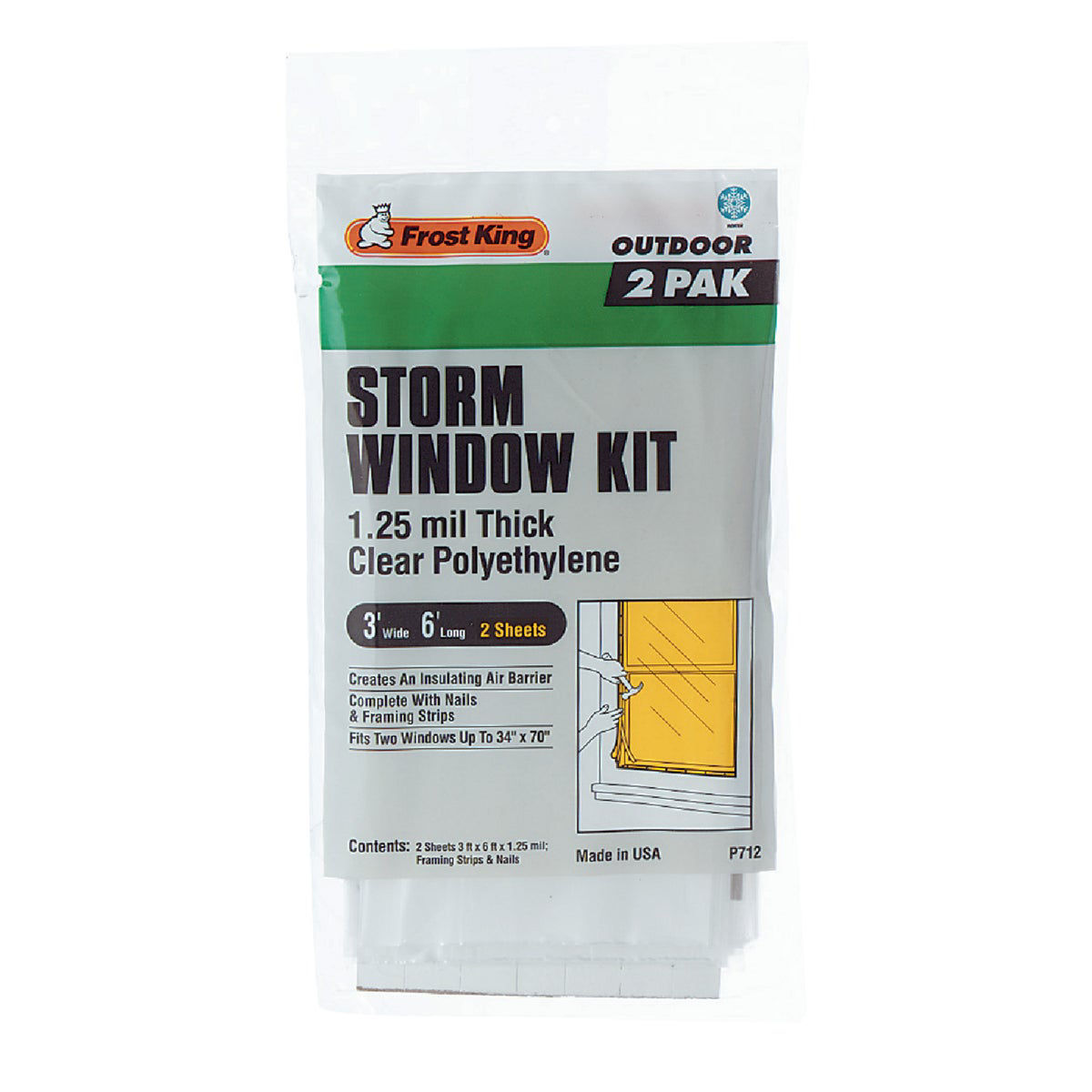 Frost King Outdoor 3 Ft. x 6 Ft. x 1. 25 Mil. Thick Storm Window Kit (2 ...