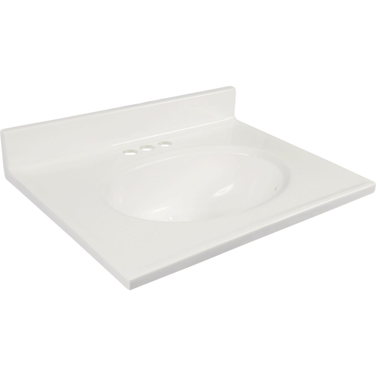 Modular Vanity Tops 31 In. W x 19 In. D Solid White Cultured Marble Non ...