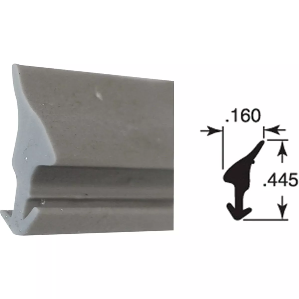 Prime-Line .160 x .445 x 200 Ft. Gray Vinyl Glass Retainer Spline ...