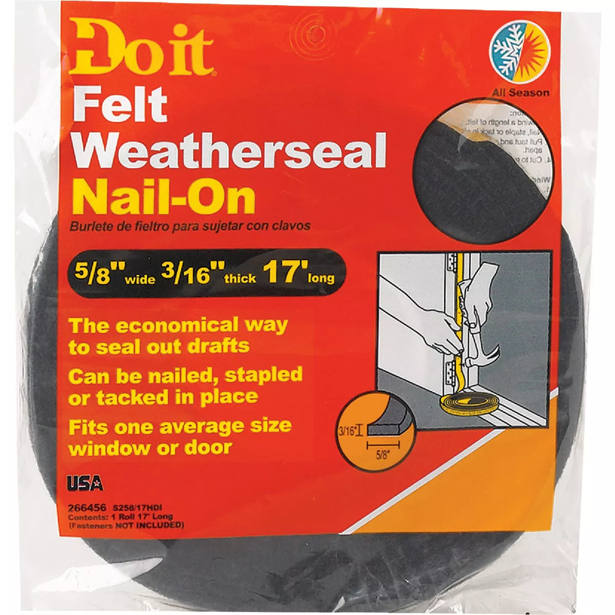 Do it Gray 5/8 In. x 3/16 In. x 17 Ft. Felt Weatherstrip | Do it Best