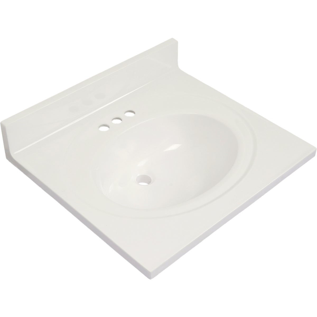 Modular Vanity Tops 25 In. W x 22 In. D Solid White Cultured Marble ...