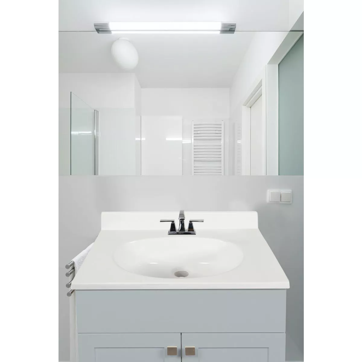 Modular Vanity Tops 25 In. W x 22 In. D Solid White Cultured Marble ...