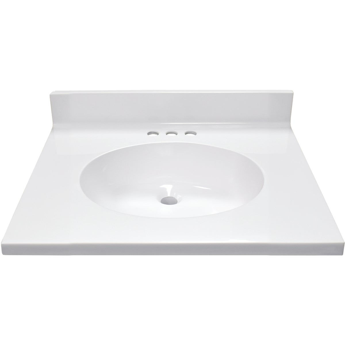 Modular Vanity Tops 25 In. W x 22 In. D Solid White Cultured Marble ...