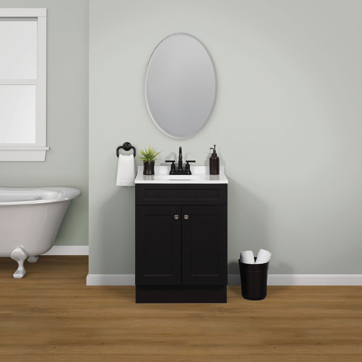 Zenith Zenna Home Espresso 24 In. W x 35 In. H x 18 In. D Shaker Vanity ...