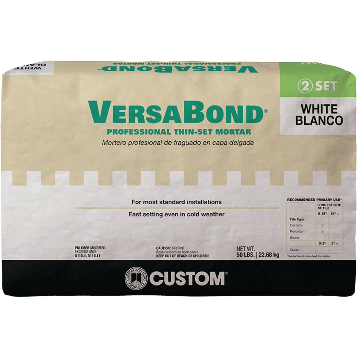 Custom Building Products VersaBond 50 Lb. White Fortified Thin-Set ...