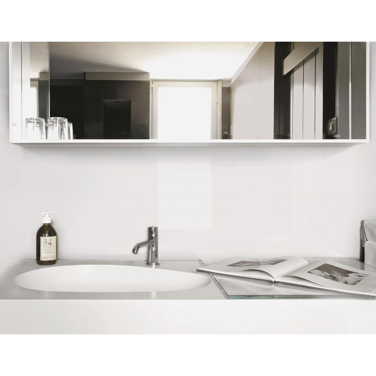 Emser Catch 3 In. x 6 In. Glossy Ice Ceramic Wall Tile (16.59 Sq. Ft ...