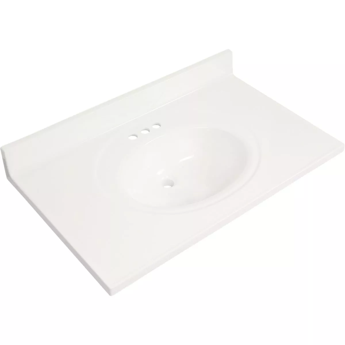 Modular Vanity Tops 37 In. W x 22 In. D Solid White Cultured Marble ...