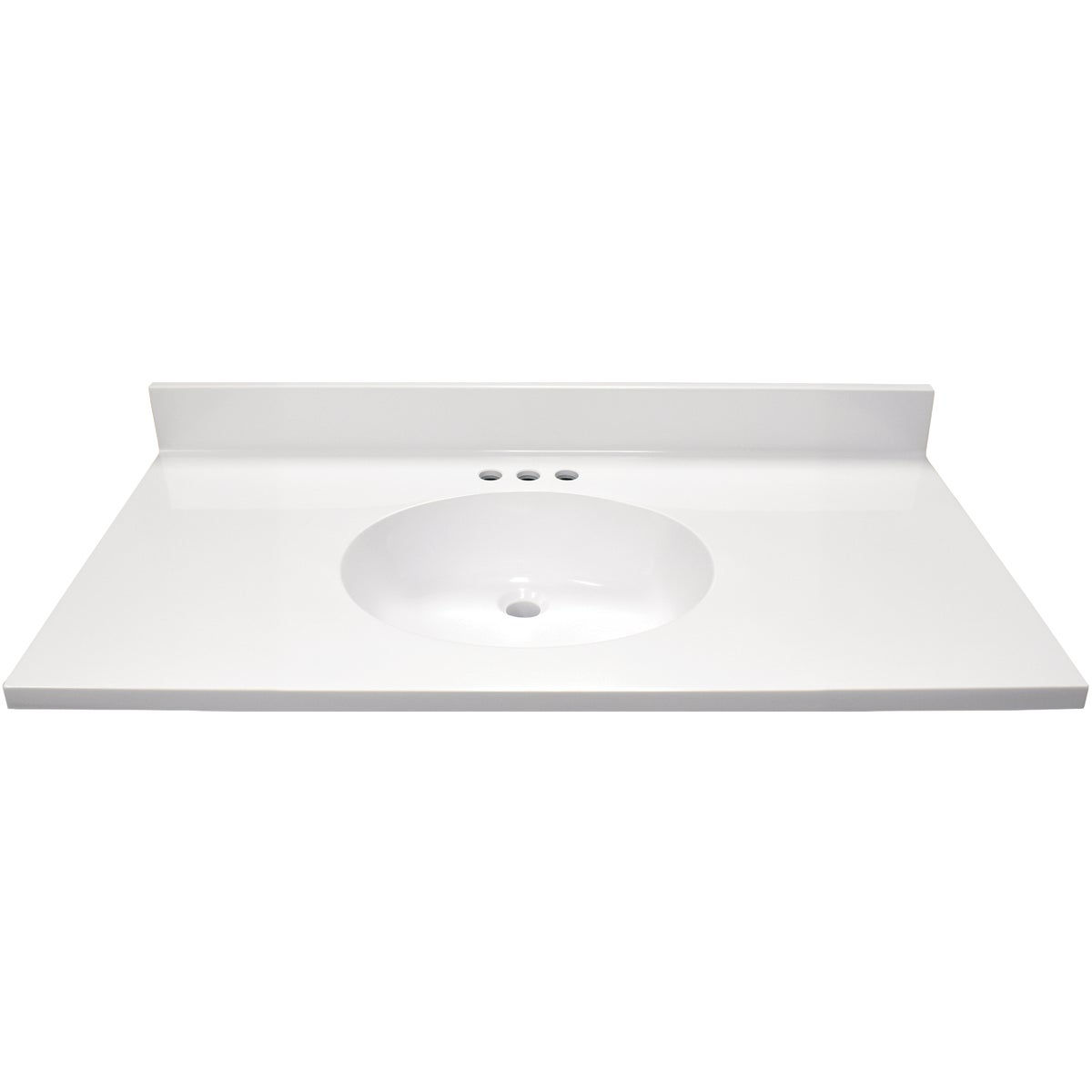 Modular Vanity Tops 37 In. W x 22 In. D Solid White Cultured Marble ...