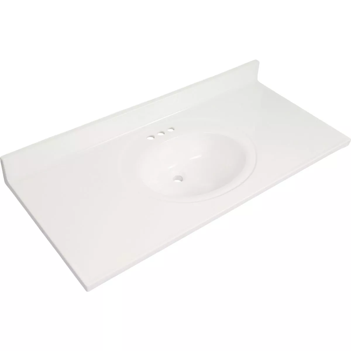 Modular Vanity Tops 49 In. W x 22 In. D Solid White Cultured Marble ...
