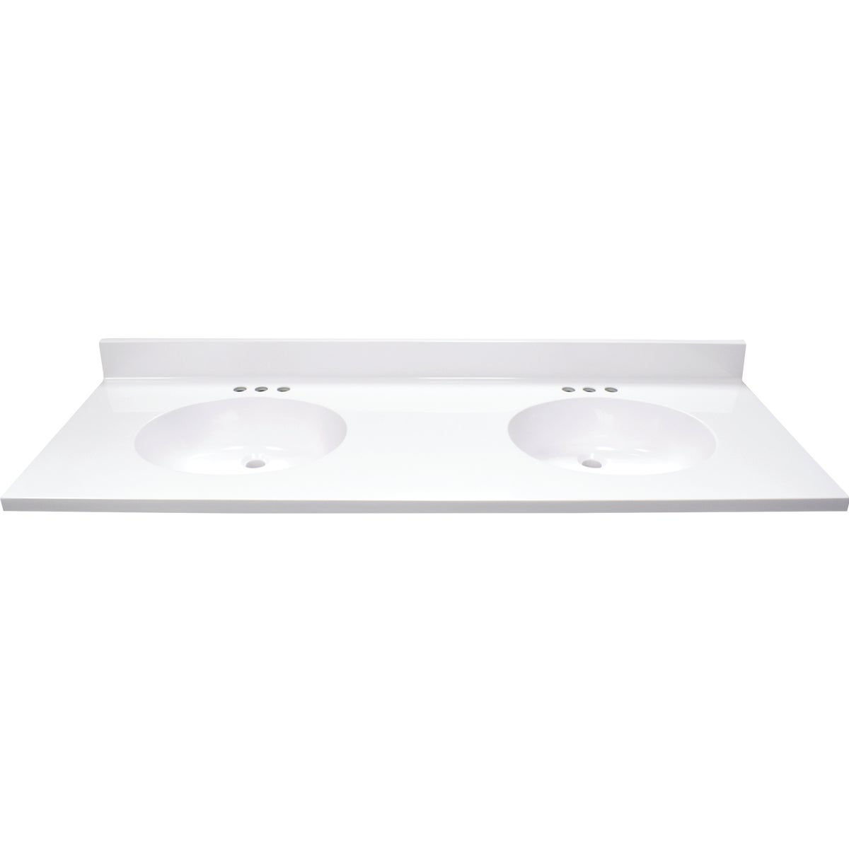Modular Vanity Tops 61 In. W x 22 In. D Solid White Cultured Marble ...