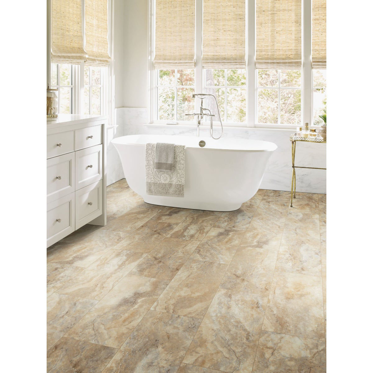 Floorte Pro Paragon Tile Plus Clay 12 In. x 24 In. Vinyl Floor Tile (15 ...