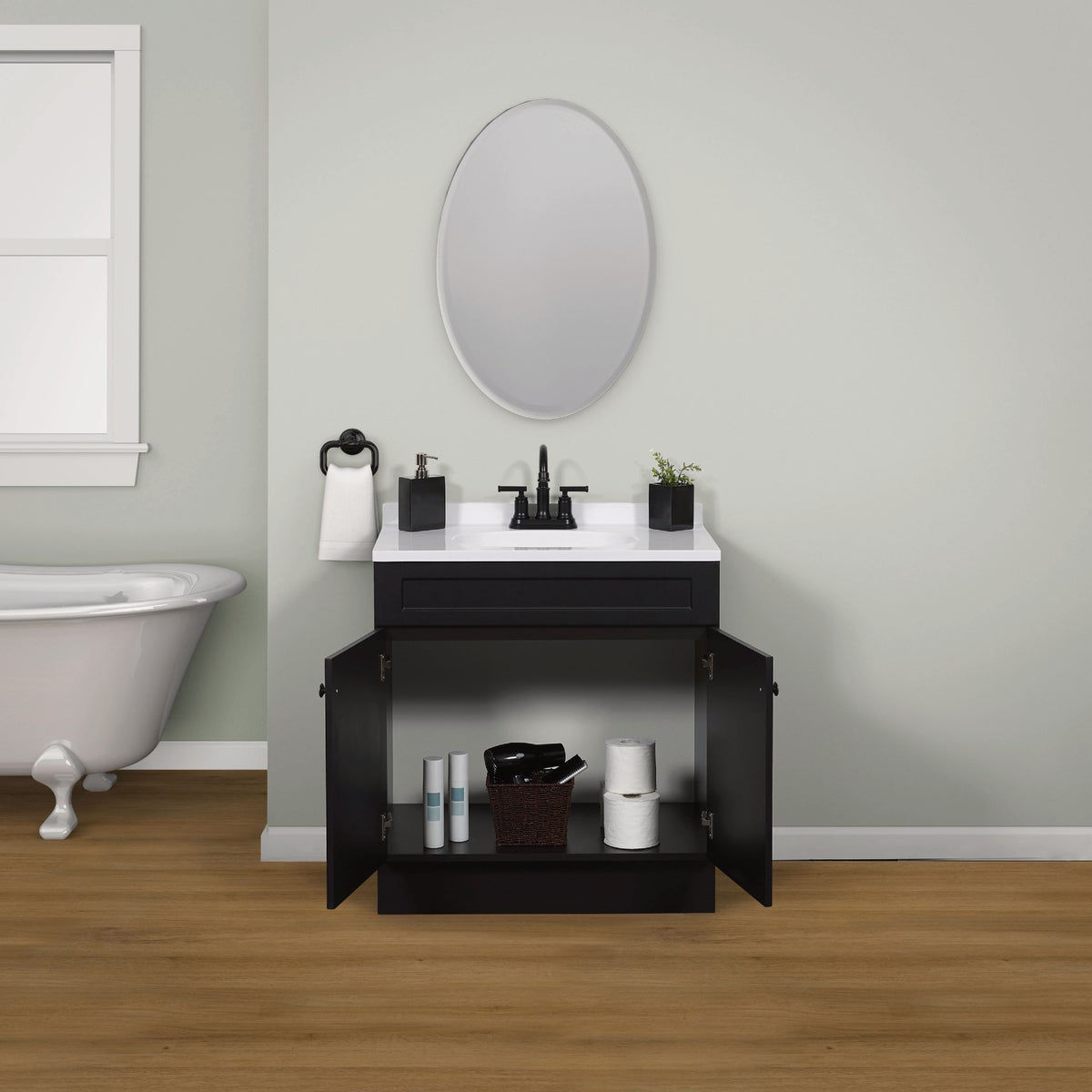 Zenith Zenna Home Espresso 30 In. W x 35 In. H x 18 In. D Shaker Vanity ...