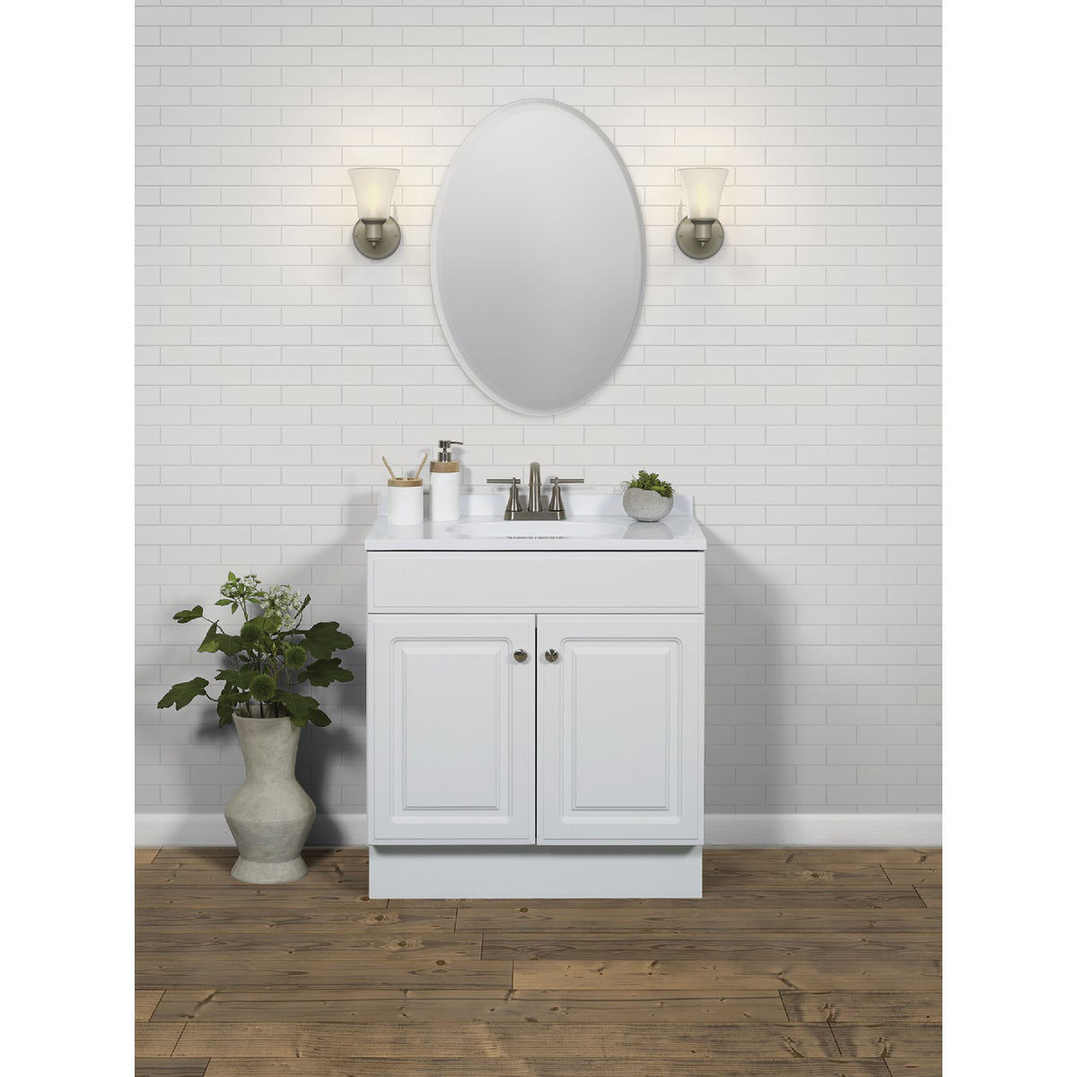 Zenith Zenna Home White 30 In. W x 35 In. H x 18 In. D Vanity with ...