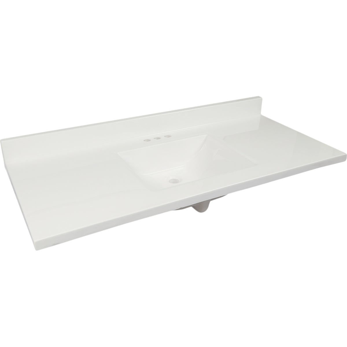 Modular Vanity Tops 49 In. W x 22 In. D Solid White Cultured Marble ...