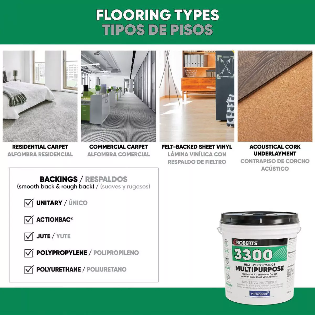 Roberts 3300 Multi-Purpose Floor Adhesive, 4 Gal. | Do it Best