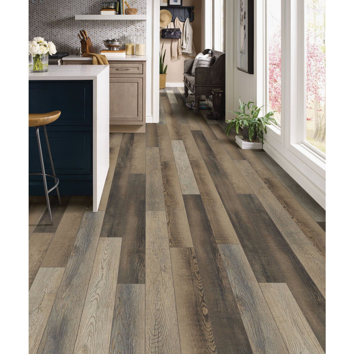 Floorte Pro Paragon Plus 5 In. x 48 In. Brush Oak Vinyl Floor Plank (15 ...