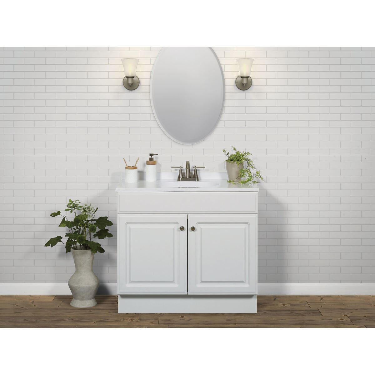Zenith Zenna Home White 36 In. W x 35 In. H x 18 In. D Vanity with ...