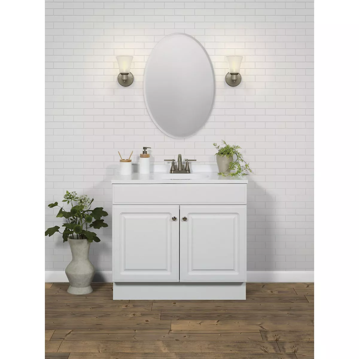 Zenith Zenna Home White 36 In. W x 35 In. H x 18 In. D Vanity with ...