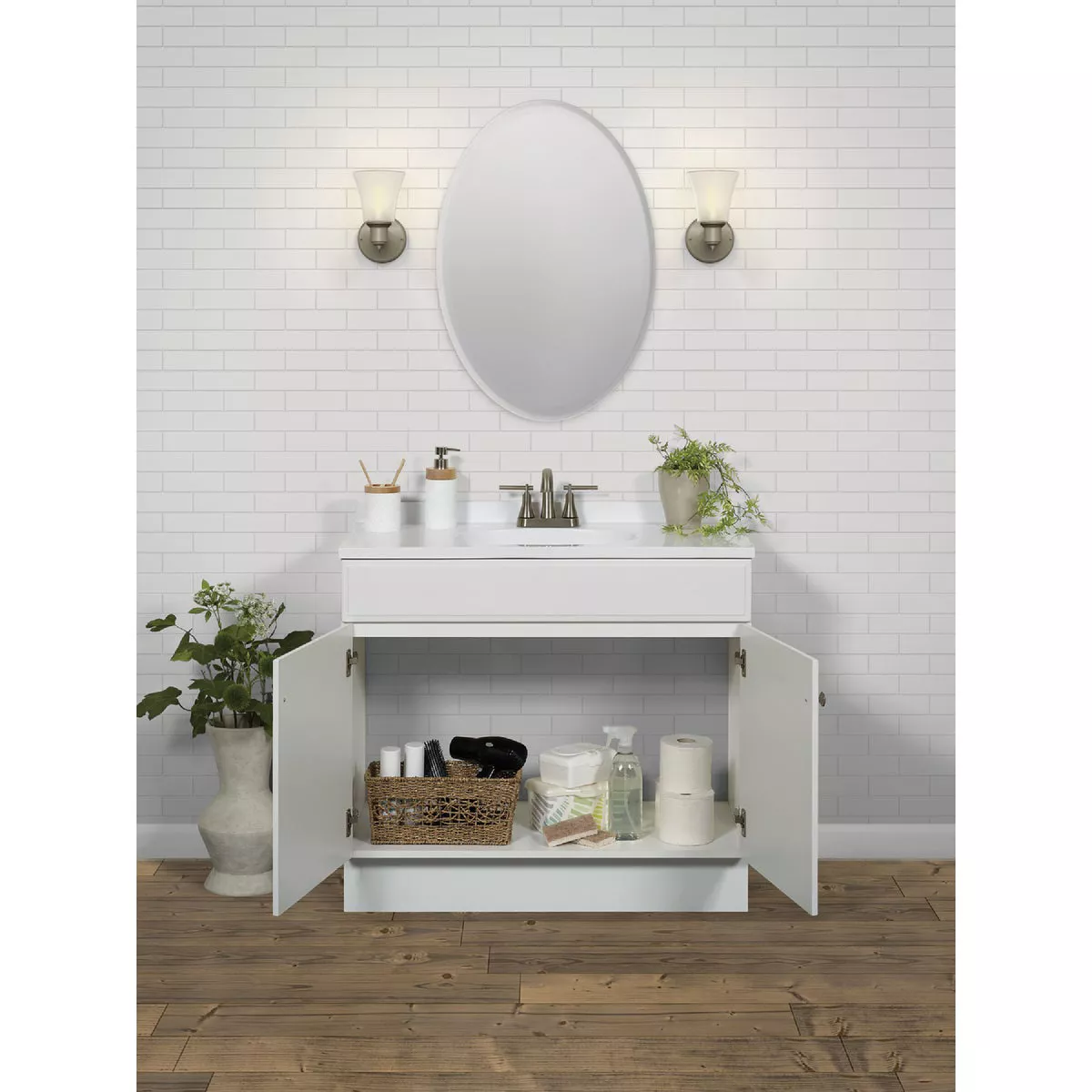Zenith Zenna Home White 36 In. W x 35 In. H x 18 In. D Vanity with ...