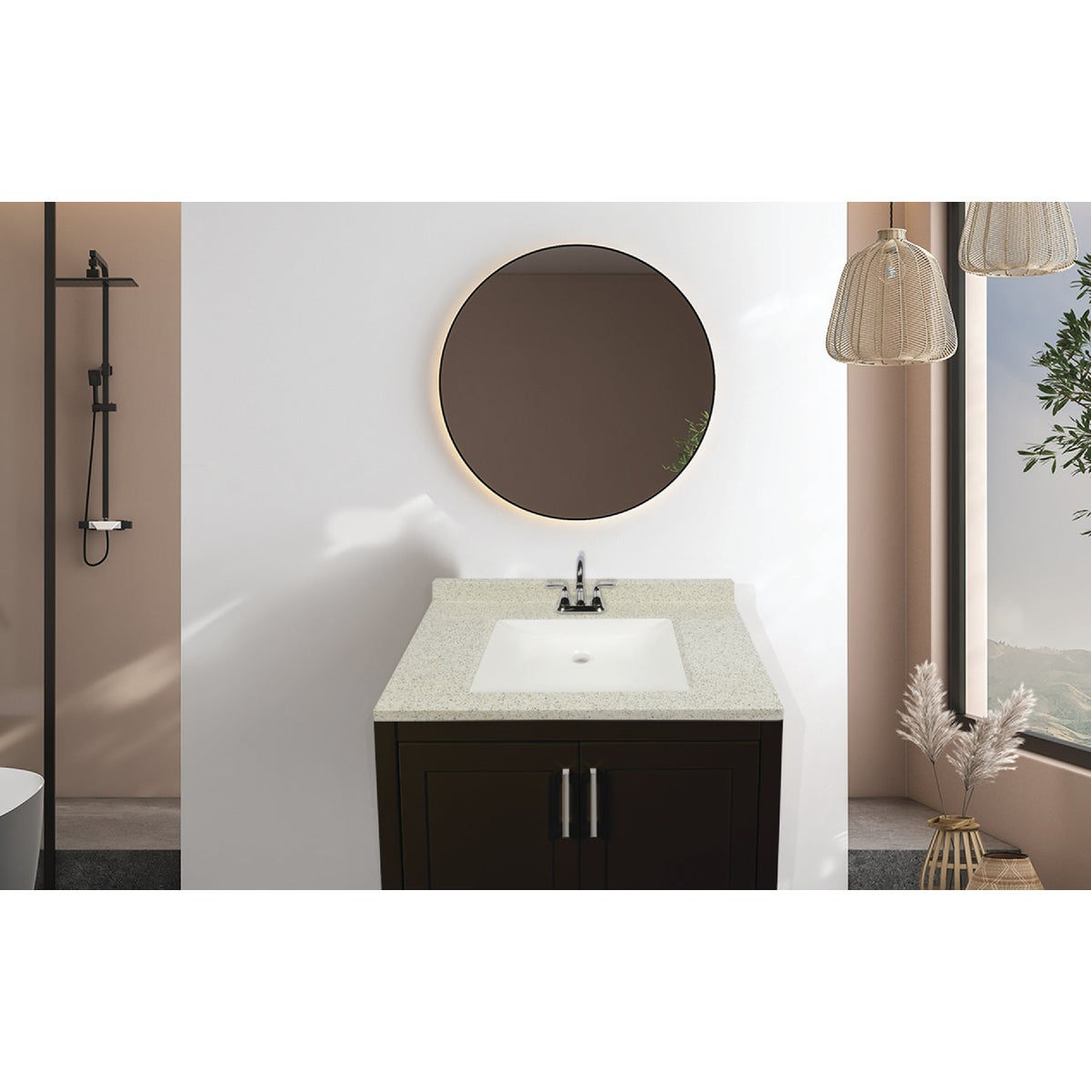 Modular Vanity Tops 31 In. W x 22 In. D Dune Cultured Marble Vanity Top ...
