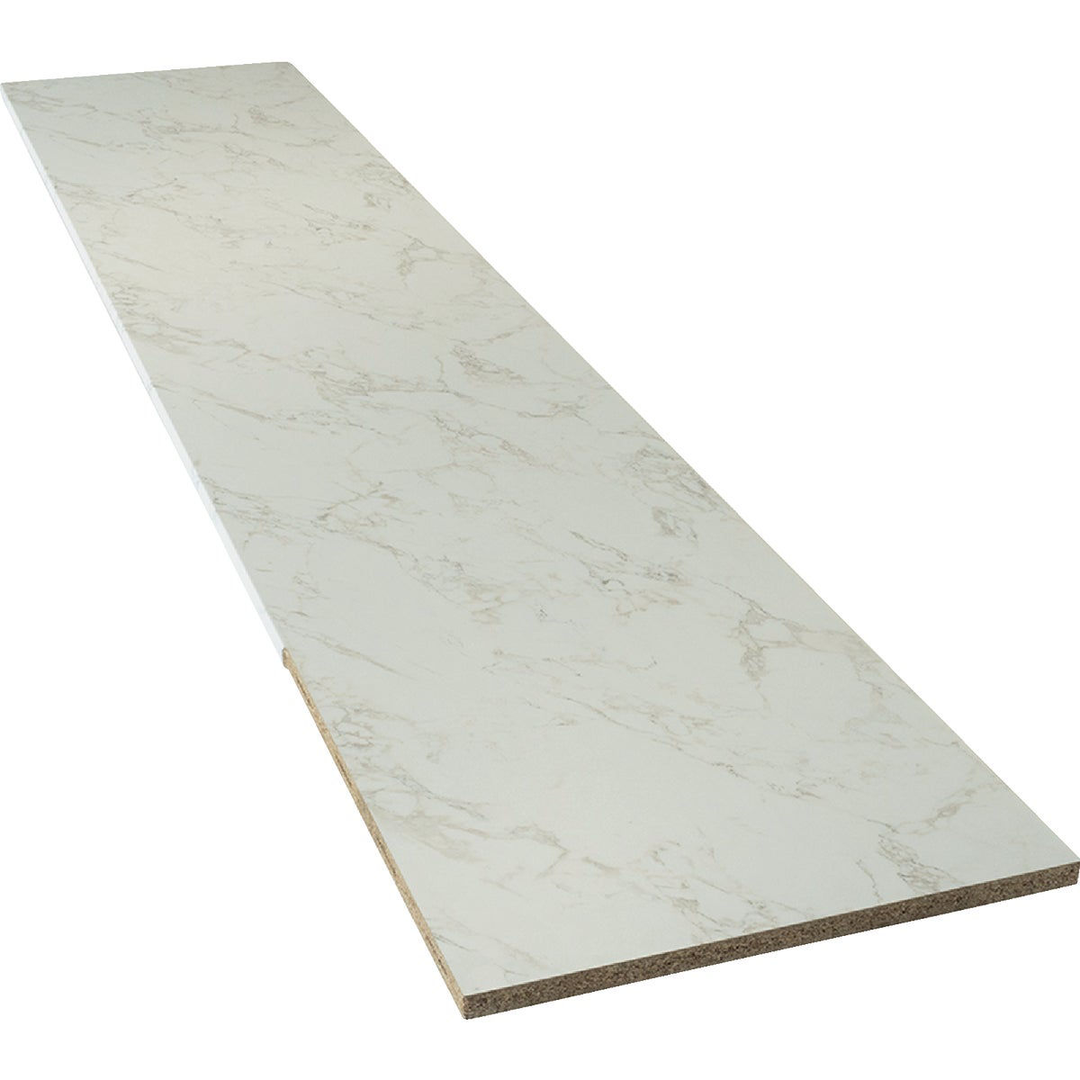 VT Industries Stretta 6 Ft. Right Hand Laminate White Marble Countertop ...