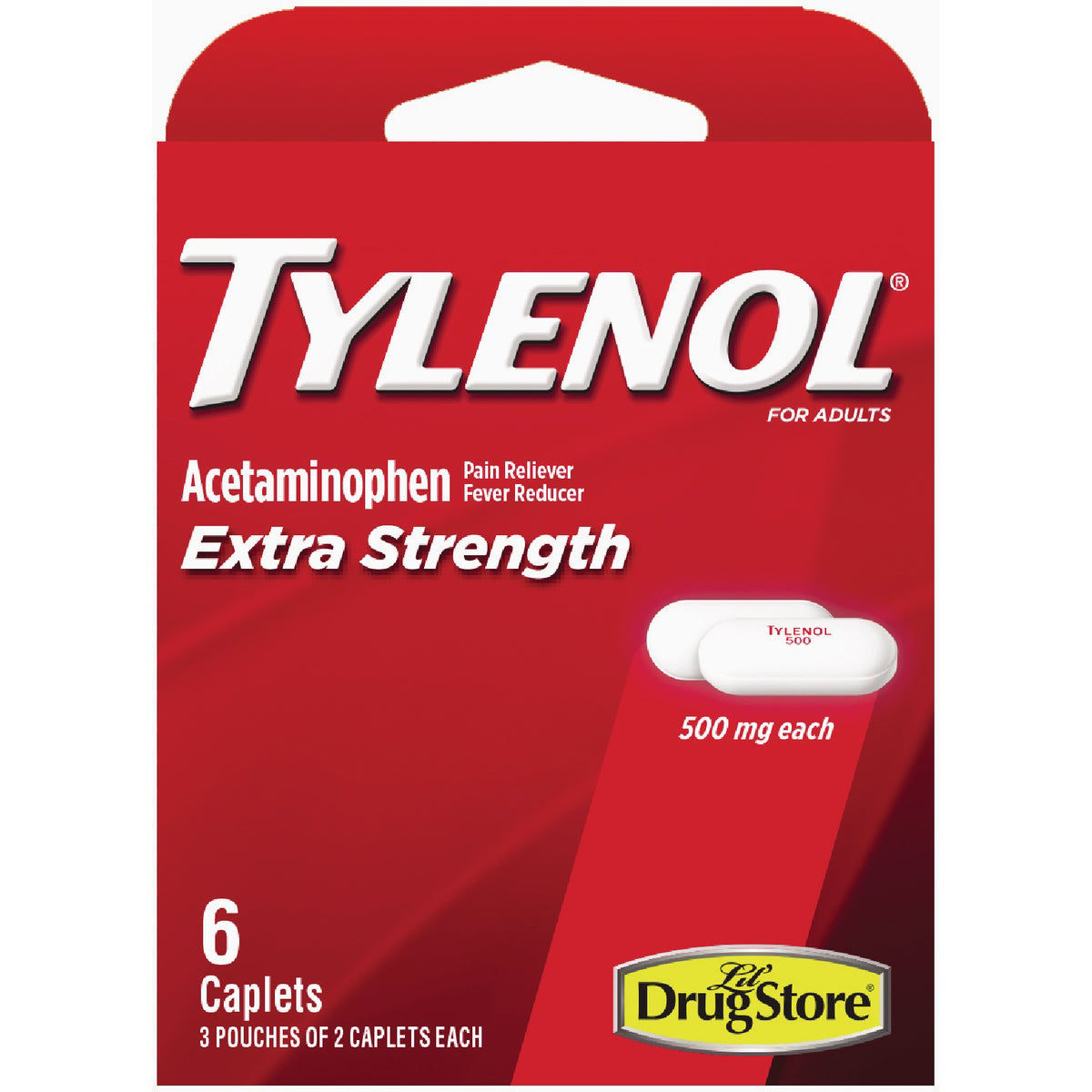 Lil Drug Store Trial Tylenol Extra Strength Pain Reliever Caplets (6 ...