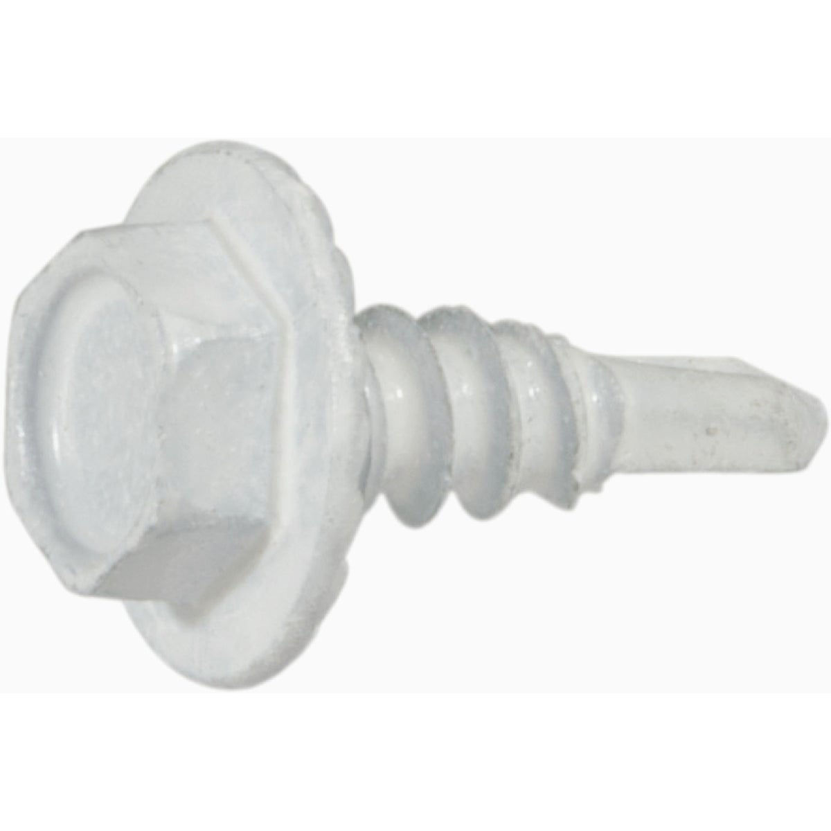 Midwest Fastener #8 x 1/2 In. White Ruspert Coated Steel Hex Washer ...