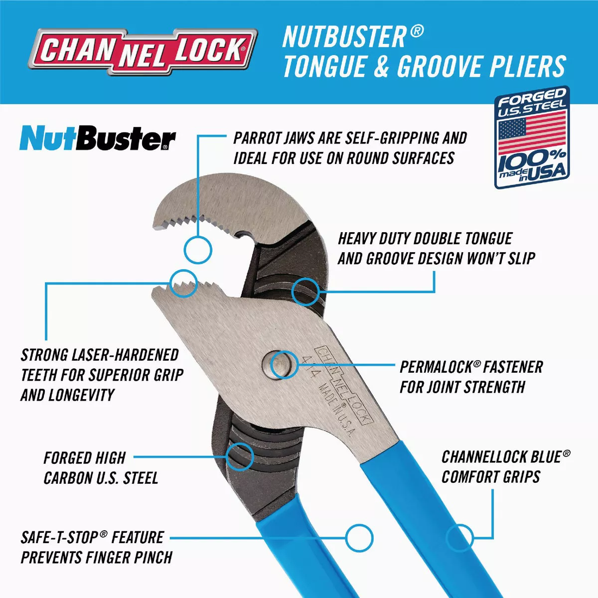 Channellock Nutbuster 14 In. Curved Jaw Groove Joint Pliers | Do it Best