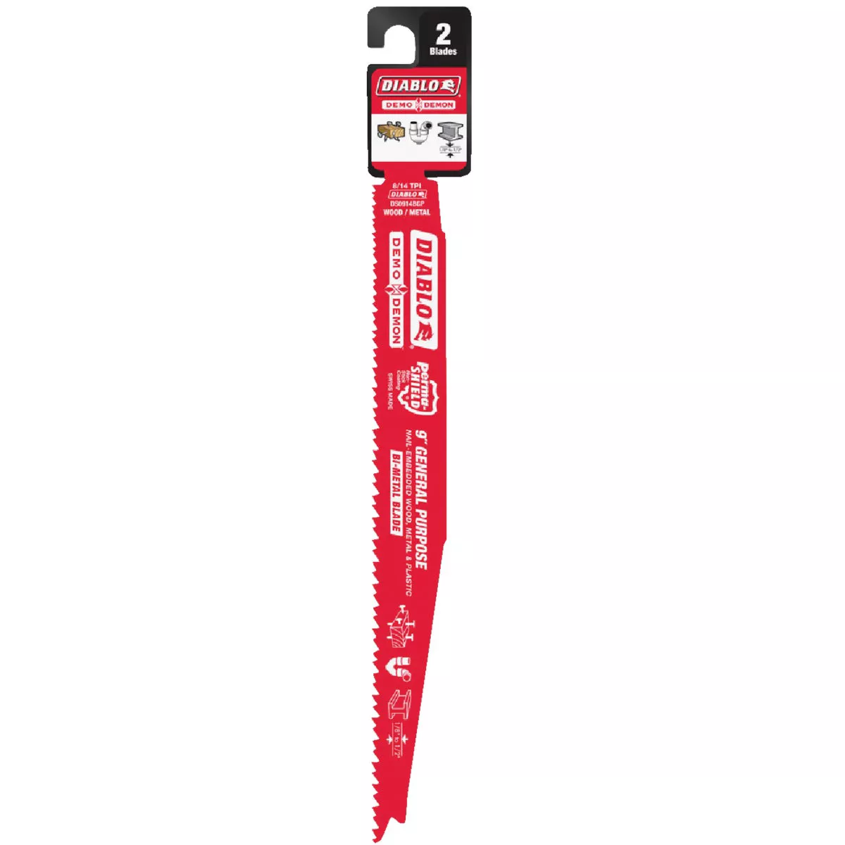 Diablo Demo Demon 9 In. 8/14 TPI Bi-Metal Multi-Purpose Reciprocating ...