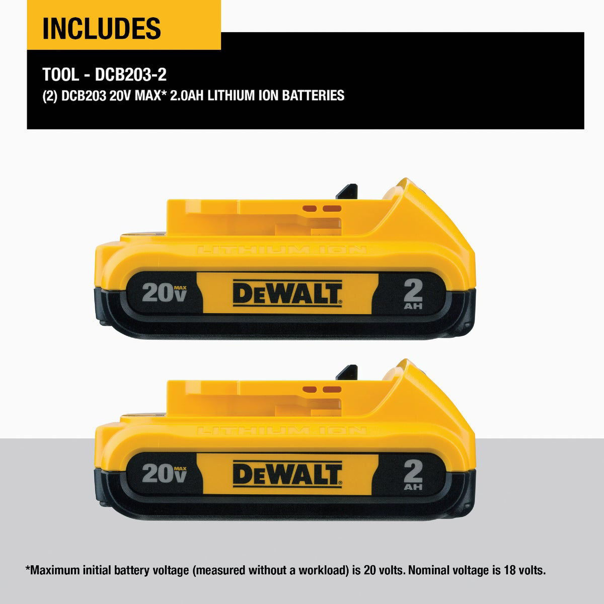 DEWALT 20V MAX Lithium-Ion 2.0 Ah Compact Battery Pack (2-Pack) | Do it ...