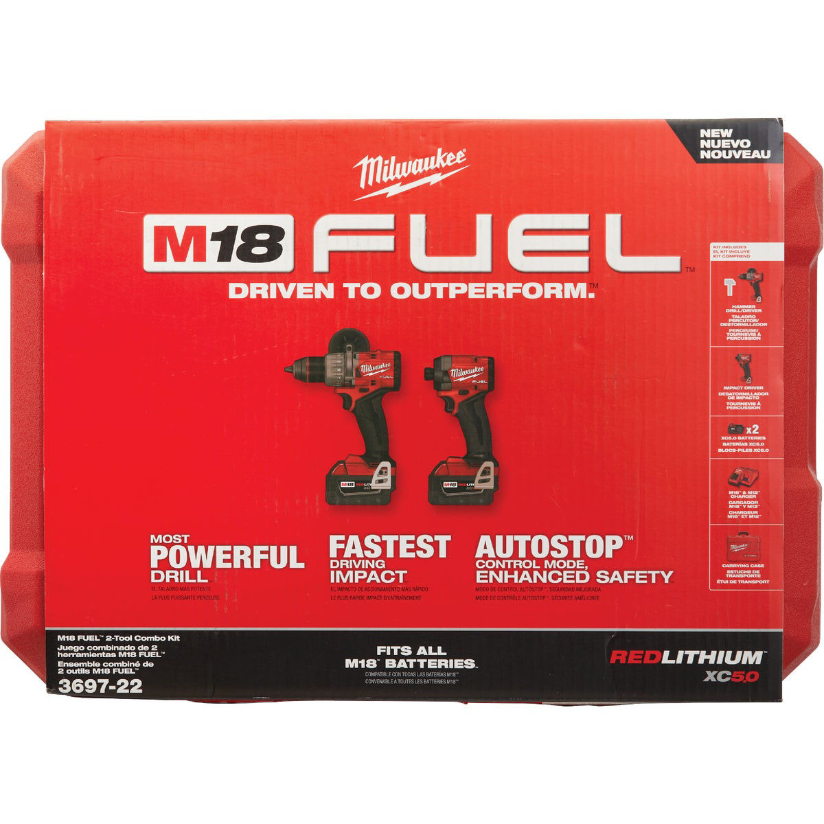 Milwaukee M18 FUEL 2-Tool Brushless Cordless Hammer Drill & Impact ...