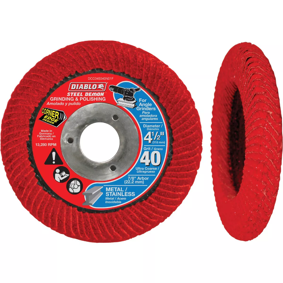 Diablo Steel Demon 4-1/2 In. x 7/8 In. 40-Grit Type 29 Corner-Edge ...