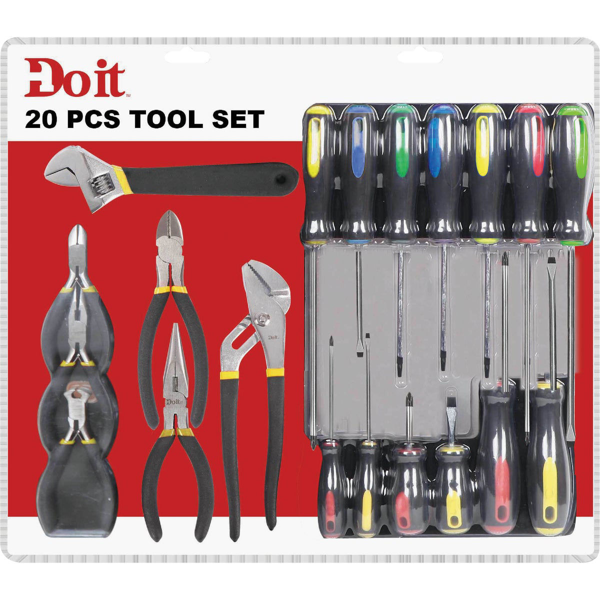 Do it Assorted Pliers, 8 In. Adjustable Wrench and 13-Piece Screwdriver ...