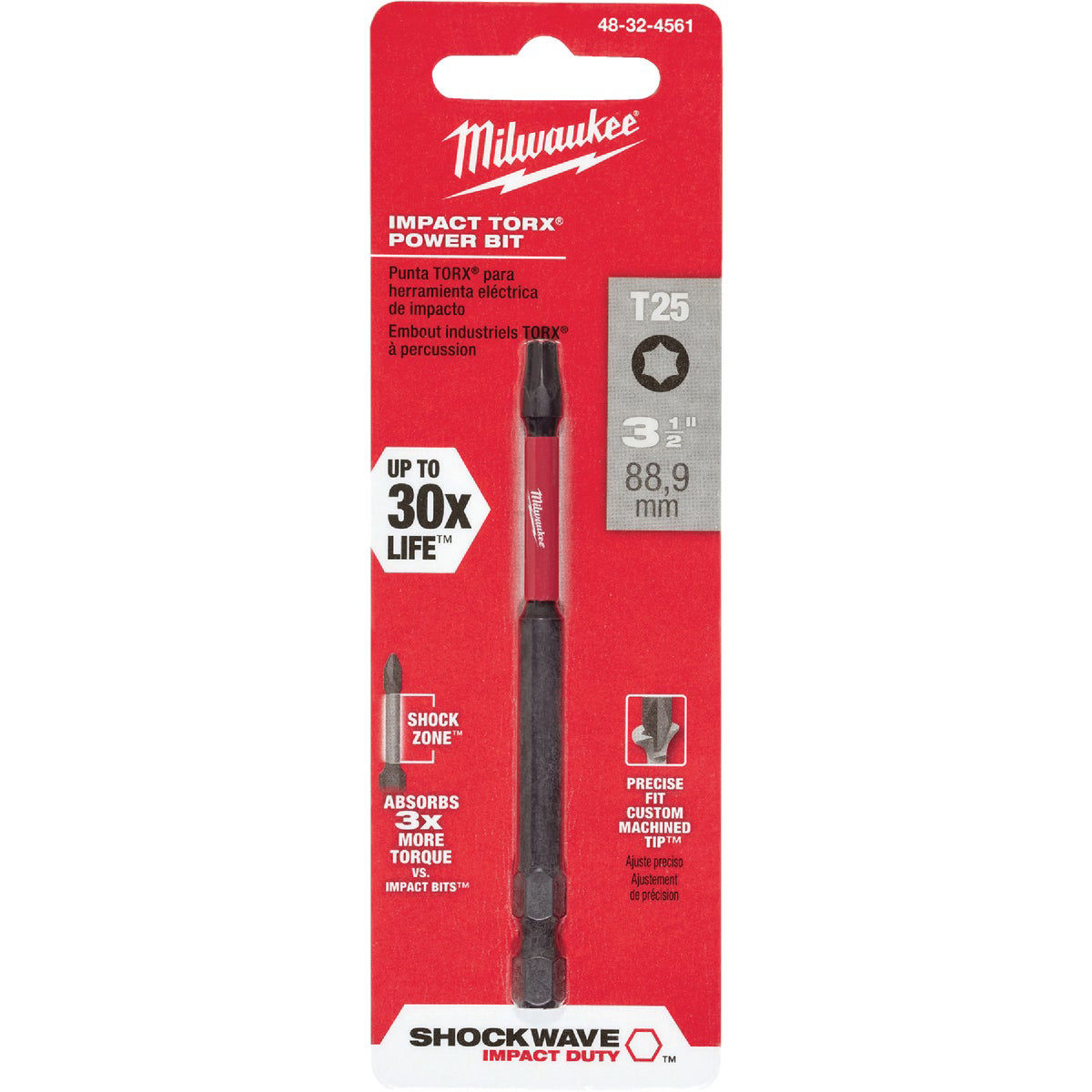 Milwaukee SHOCKWAVE T25 TORX 3-1/2 In. Power Impact Screwdriver Bit ...