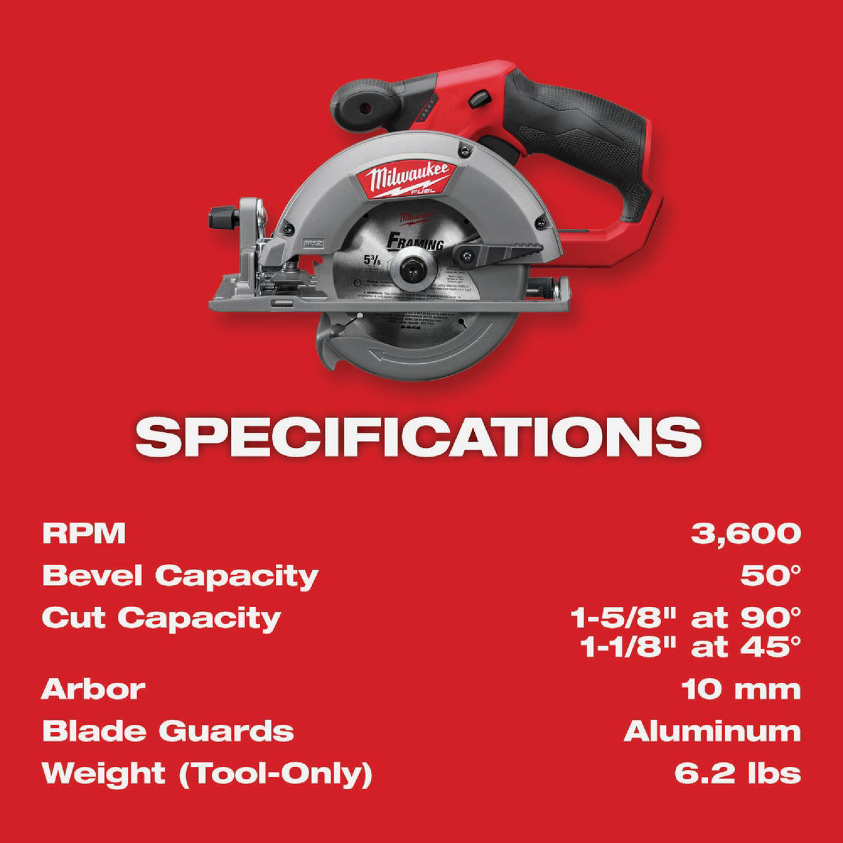 Milwaukee M12 FUEL Brushless 5-3/8 In. Cordless Circular Saw (Tool Only ...