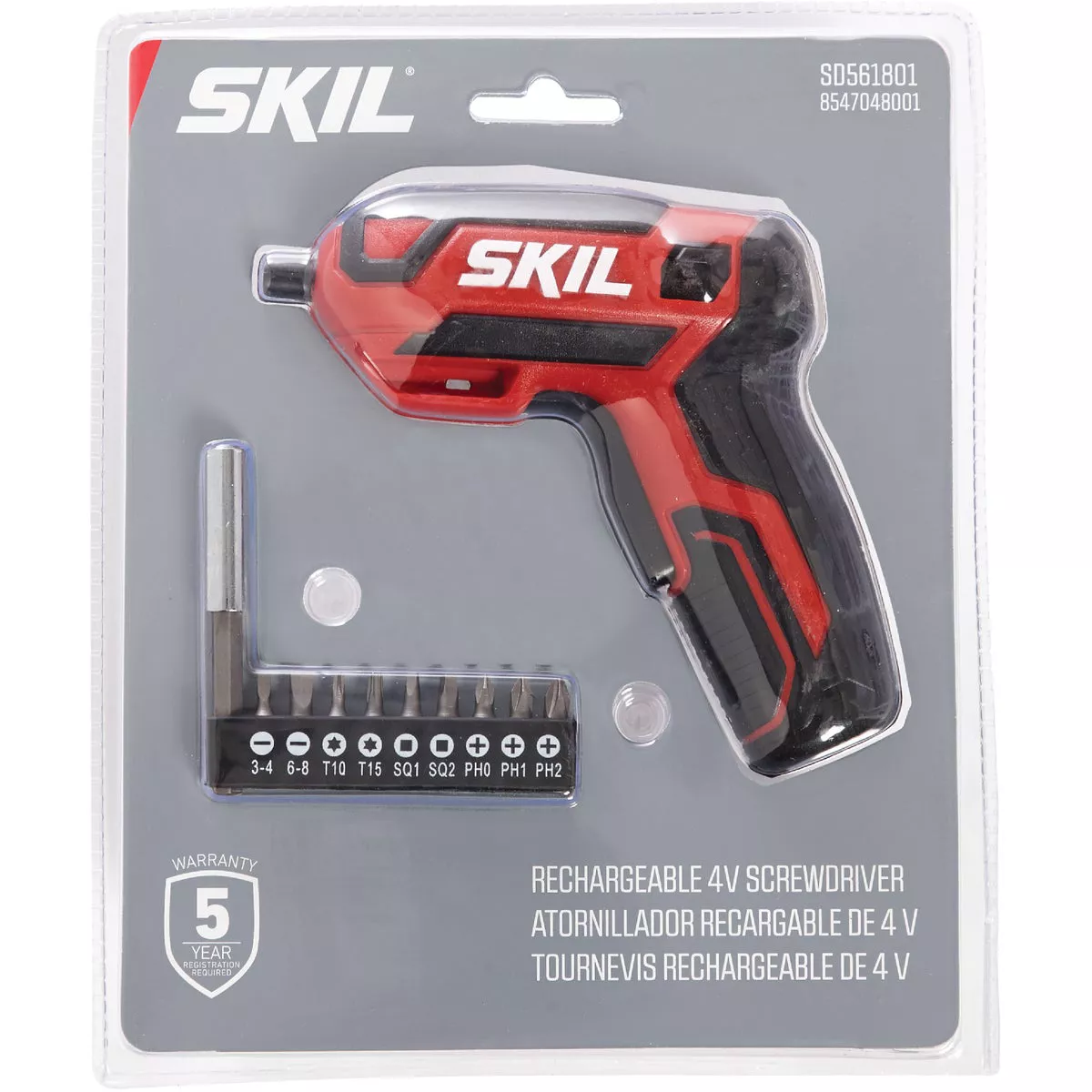 SKIL 4V Lithium-Ion 1/4 In. Hex Cordless Screwdriver with Accessories ...
