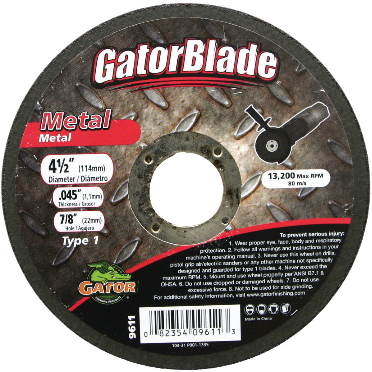 Gator Blade Thin Cut Type 1 4-1/2 In. x 0.045 In. x 7/8 In. Metal Cut ...