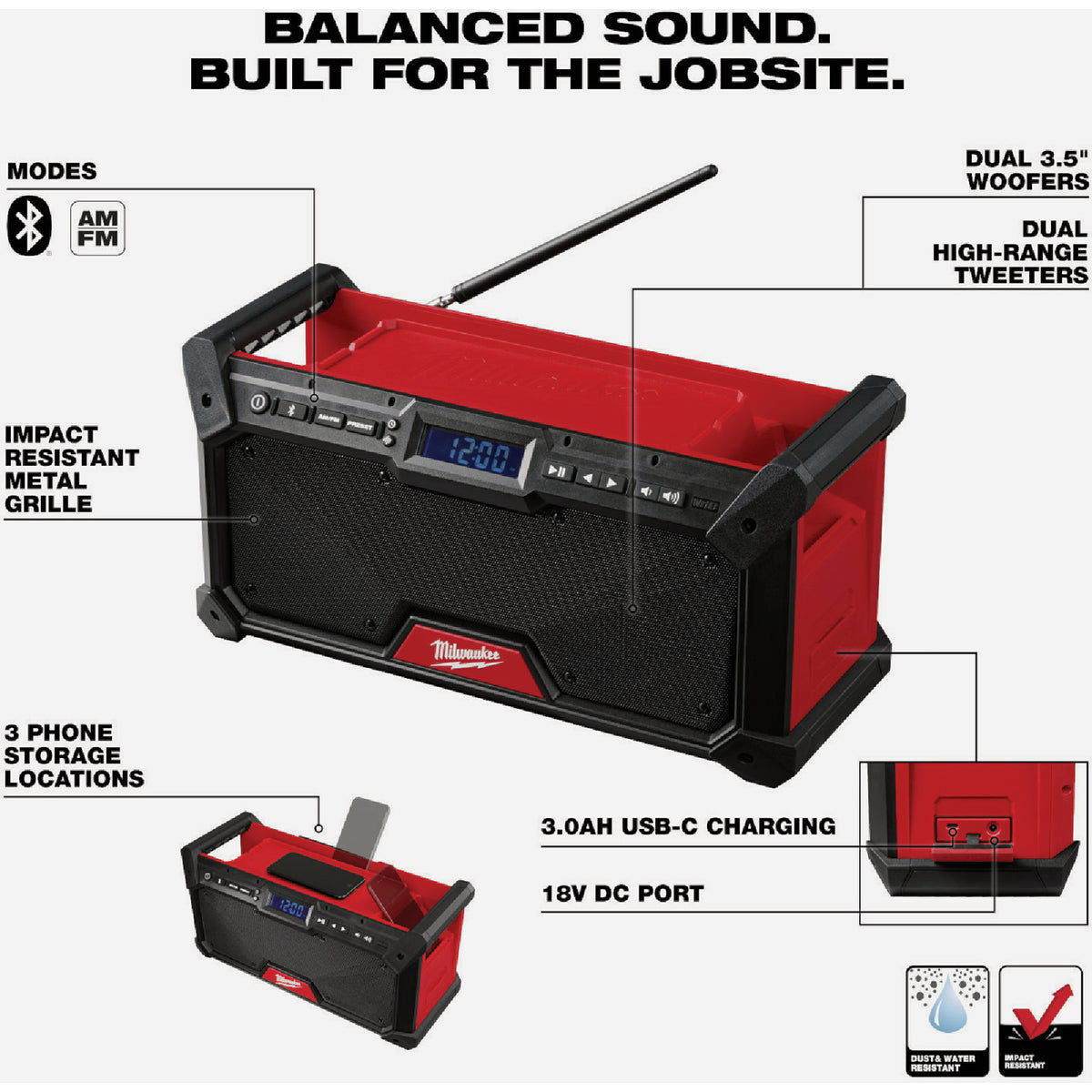 Milwaukee M18 Bluetooth Cordless Jobsite Radio (Tool Only) | Do it Best