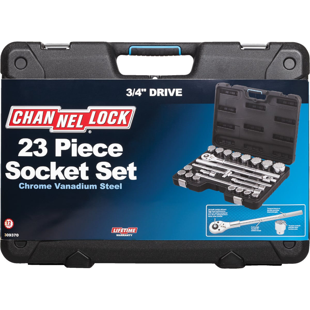 Channellock Standard 3/4 In. Drive 12-Point Shallow Ratchet & Socket ...