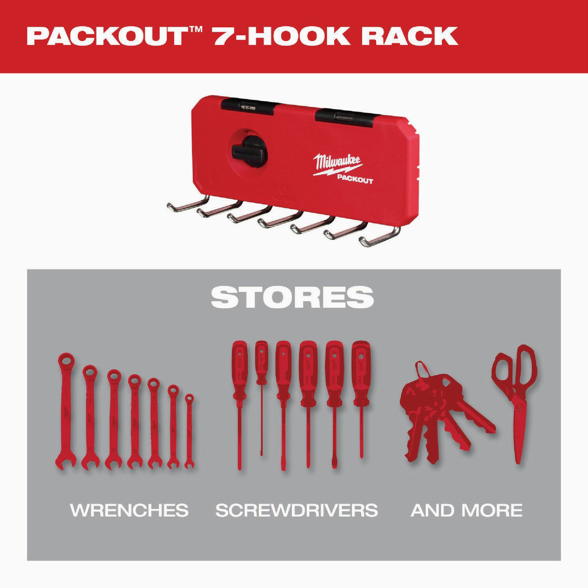 Milwaukee PACKOUT 7-Hook Rack | Do it Best